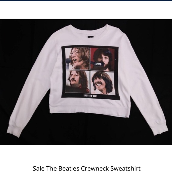 The Beatles | Sweaters | The Beatles White Crewneck Sweater With Iconic ...